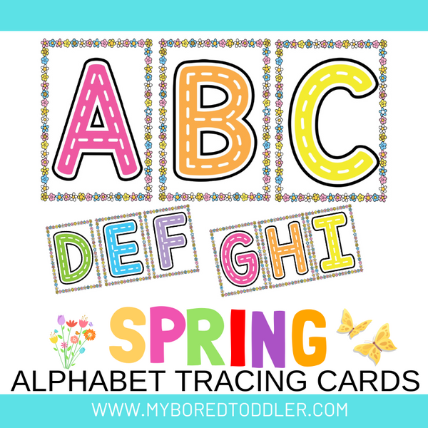 Spring Tracing Alphabet Cards - Uppercase – My Bored Toddler