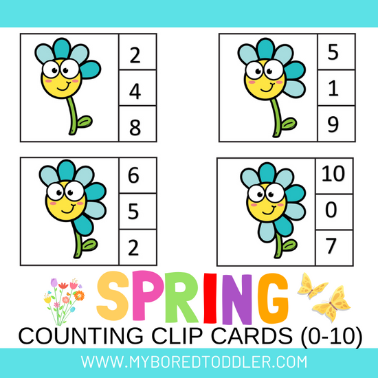 Spring Counting Clip Cards - Zero to Ten – My Bored Toddler