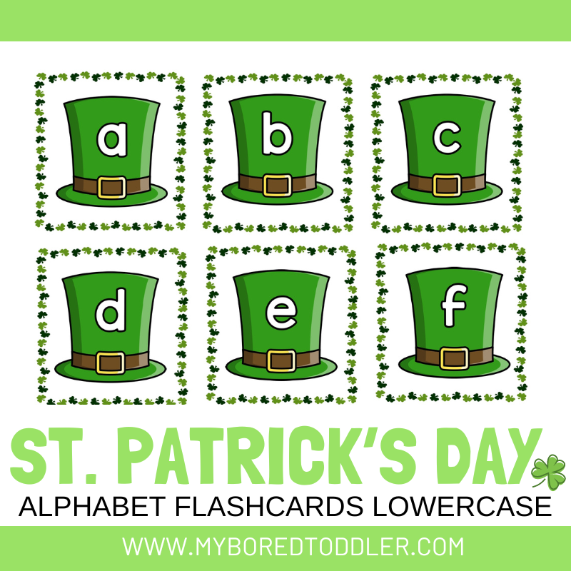 St Patrick's Day Alphabet Flashcards Lowercase & Uppercase – My Bored ...