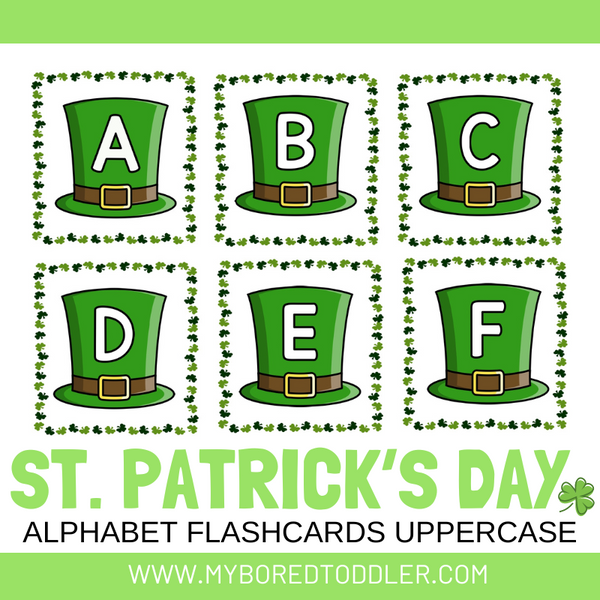 St Patrick's Day Alphabet Flashcards Lowercase & Uppercase – My Bored ...
