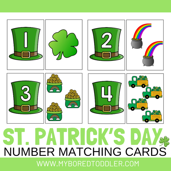 St Patrick's Day Number Matching Cards 0-10 – My Bored Toddler
