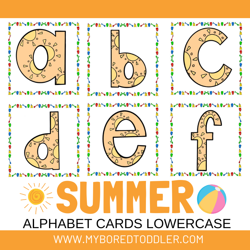 Summer Alphabet Flashcards - Uppercase & Lowercase – My Bored Toddler