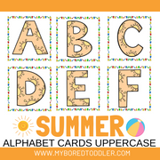 Summer Alphabet Flashcards - Uppercase & Lowercase – My Bored Toddler