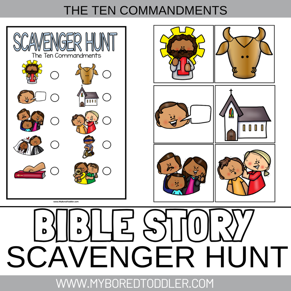 BIBLE STORY - Scavenger Hunt / Treasure Hunt THE TEN COMMANDMENTS – My ...