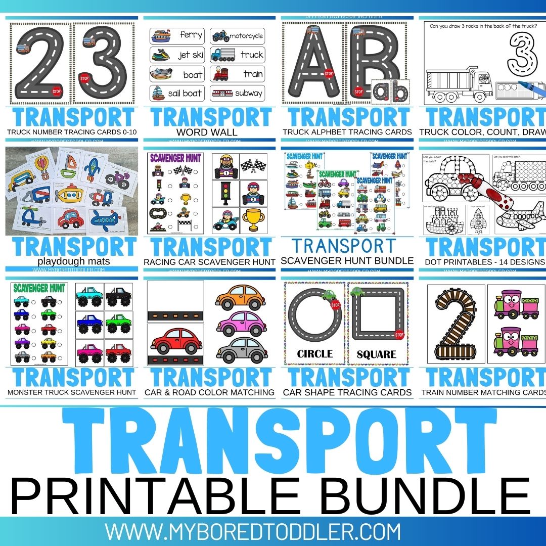 Transport Themed Playdough / Playdoh Mats Color & Black & White – My ...