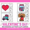 Valentine's Day Beginning Letter Clip Cards – My Bored Toddler