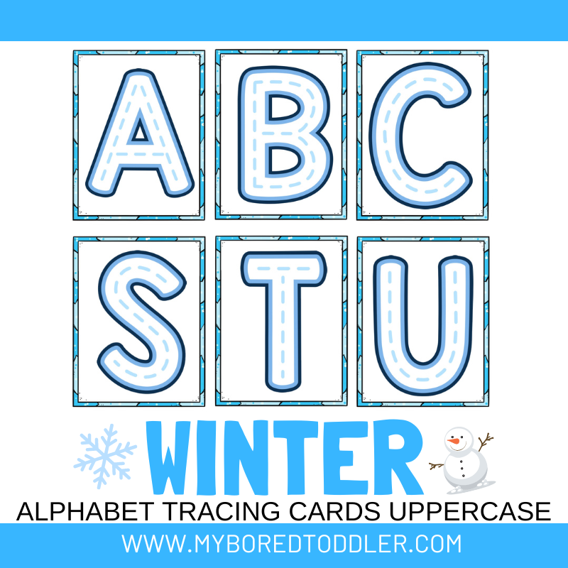 Winter Alphabet Tracing Cards Uppercase & Lowercase – My Bored Toddler