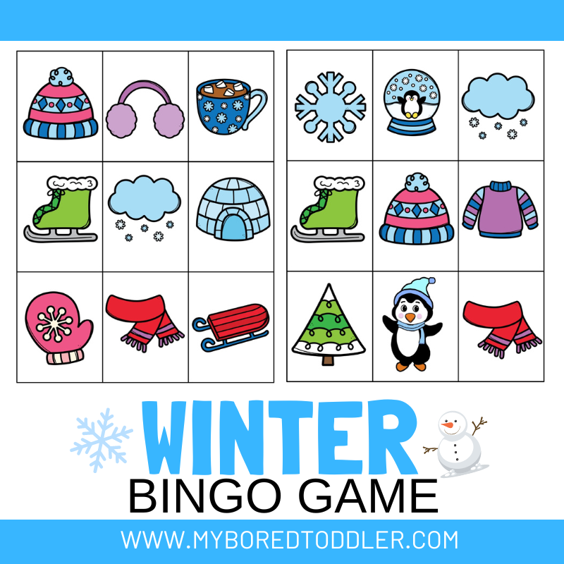 Winter Bingo Game – My Bored Toddler