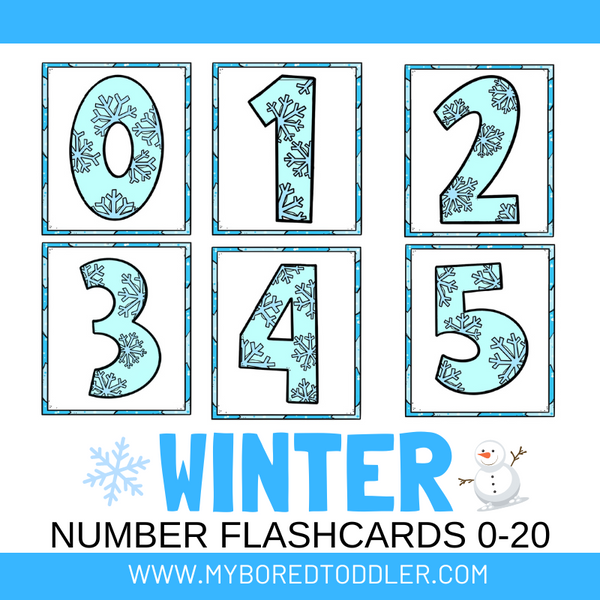 Winter Number Flashcards 0 - 20 – My Bored Toddler
