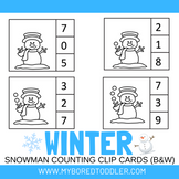 Winter Snowman Counting Clip cards 0 - 10 Color & B&W – My Bored Toddler