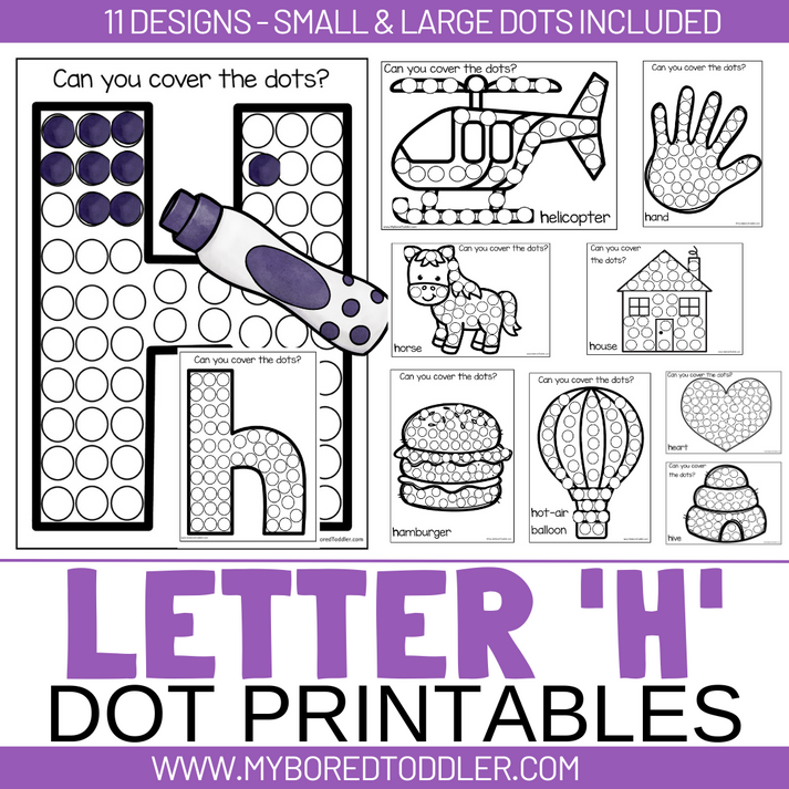 Alphabet - Letter H Dot Printables – My Bored Toddler