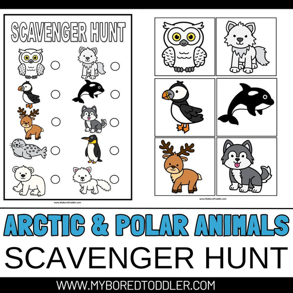 Arctic & Polar Animals Scavenger Hunt – My Bored Toddler