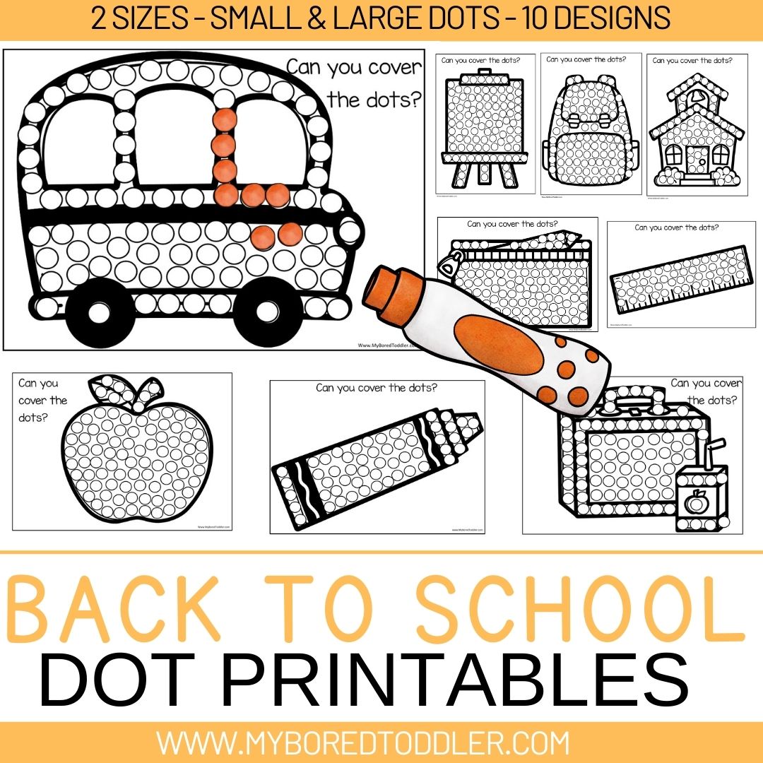 Back to School - Dot Printables 2 Sizes – My Bored Toddler