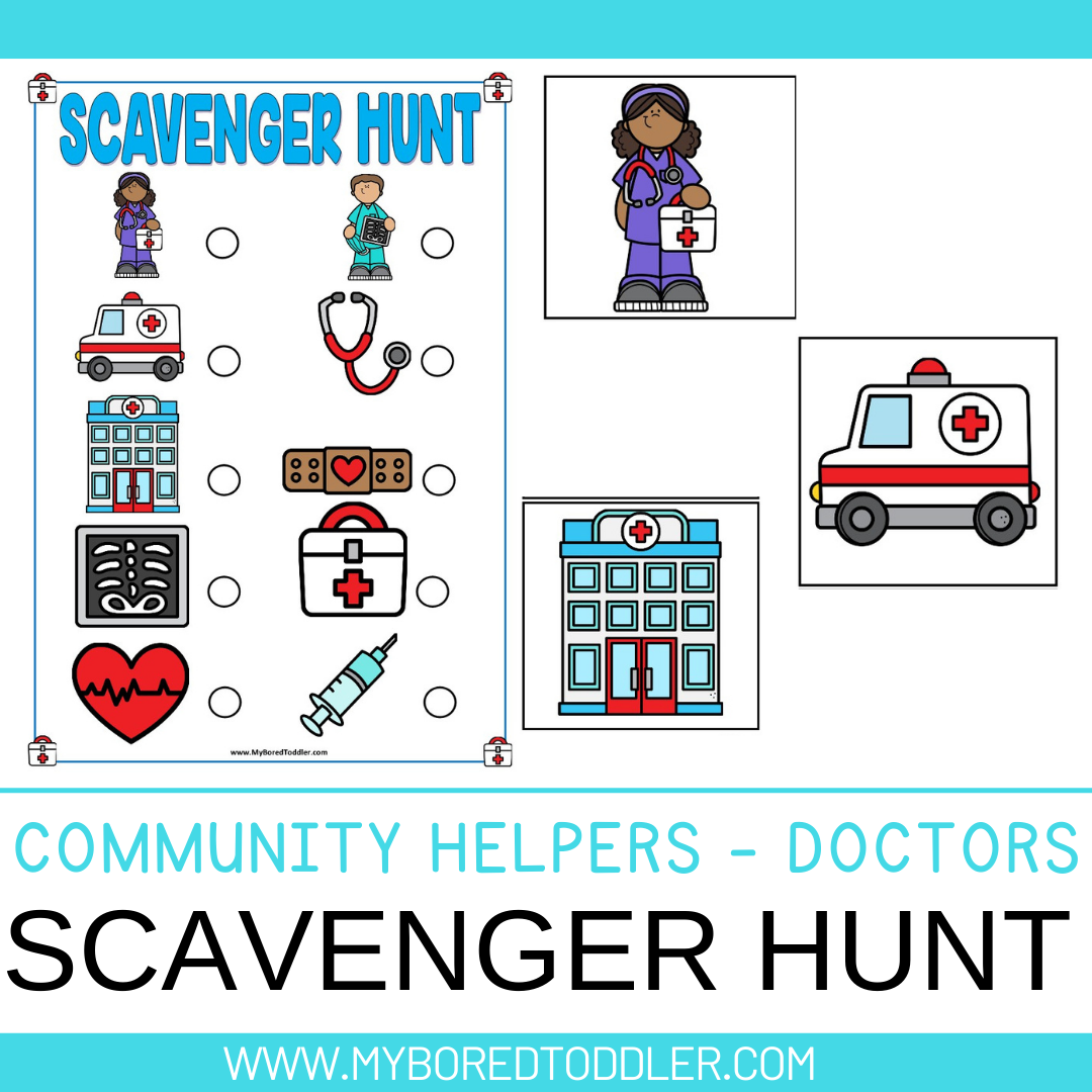 Doctor Scavenger Hunt - Community Helpers – My Bored Toddler