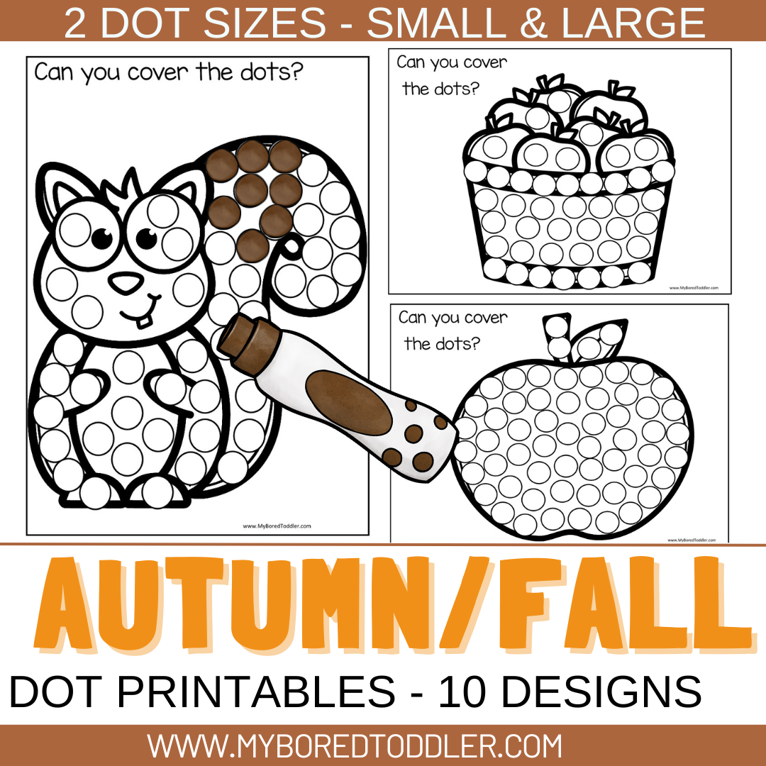 FALL Do-a-Dot Printables 2 sizes – My Bored Toddler