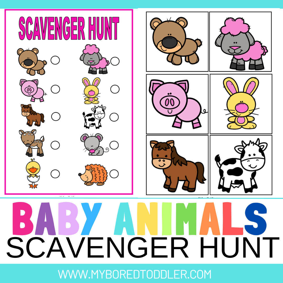 Spring BABY ANIMALS Scavenger Hunt / Treasure Hunt – My Bored Toddler