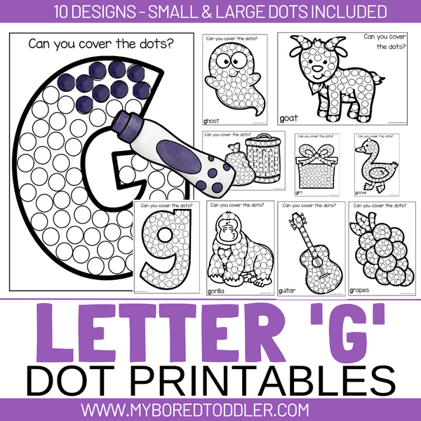 Alphabet - Letter G Dot Printables – My Bored Toddler