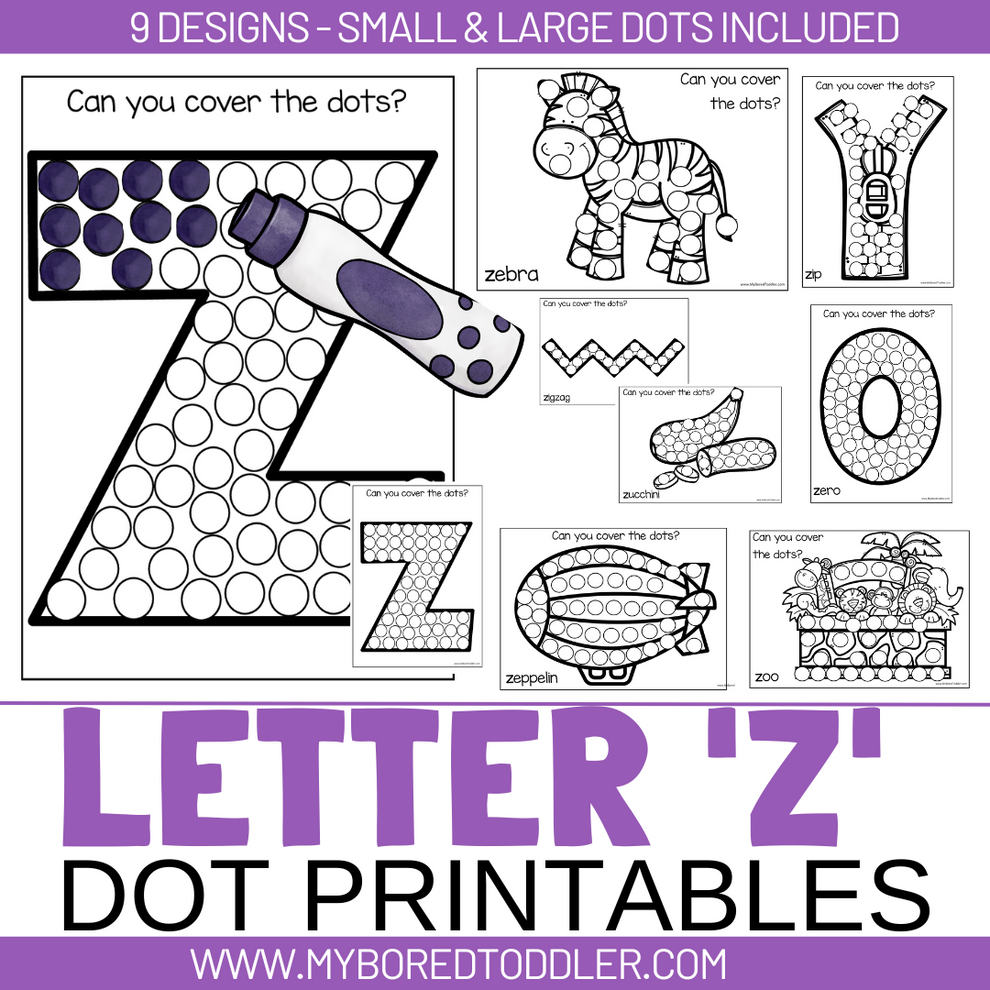 Alphabet - Letter Z Dot Printables – My Bored Toddler