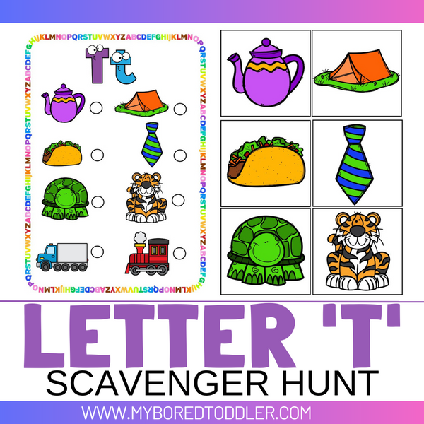 Alphabet - Letter T Scavenger Hunt – My Bored Toddler