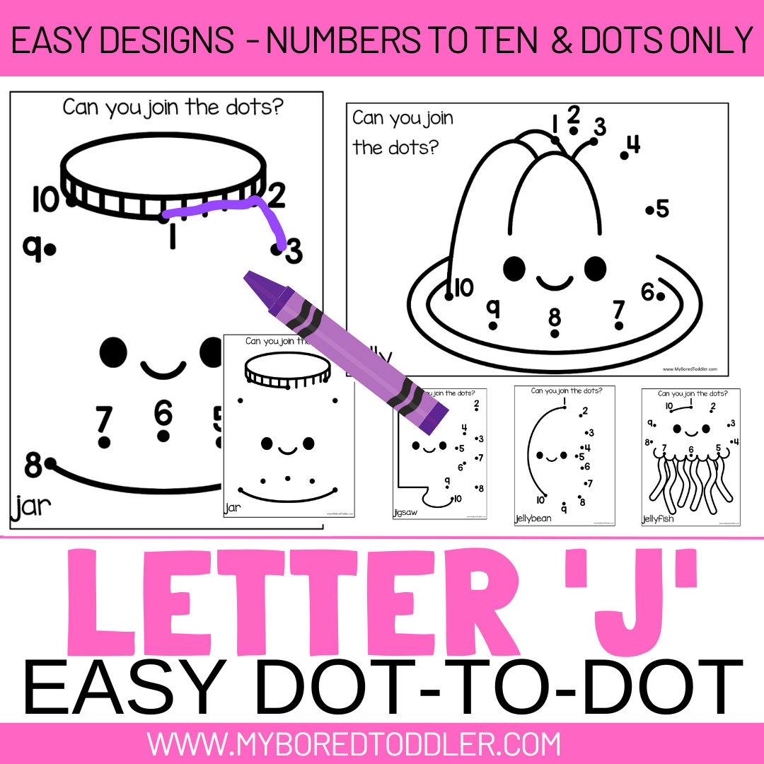 Alphabet - Letter J Dot-to-Dot - 2 Designs – My Bored Toddler