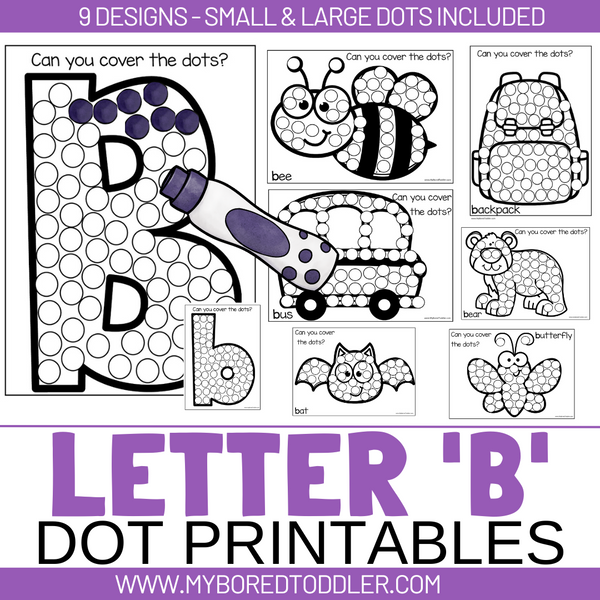 Alphabet - Letter B Dot Printables – My Bored Toddler
