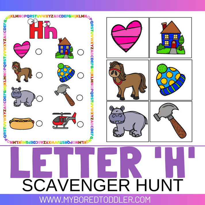 Alphabet - Letter H Scavenger Hunt – My Bored Toddler