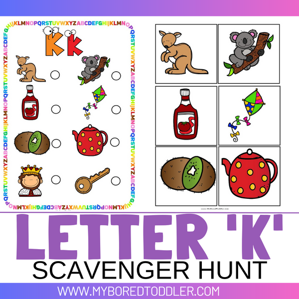 Alphabet - Letter K Scavenger Hunt – My Bored Toddler