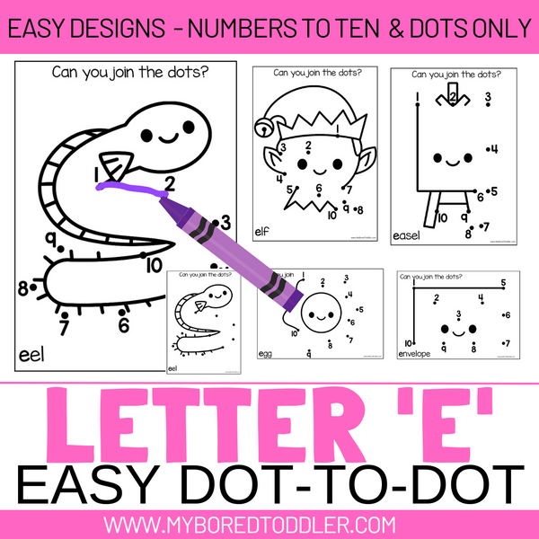 Alphabet - Letter E Dot-to-Dot - 2 Designs – My Bored Toddler
