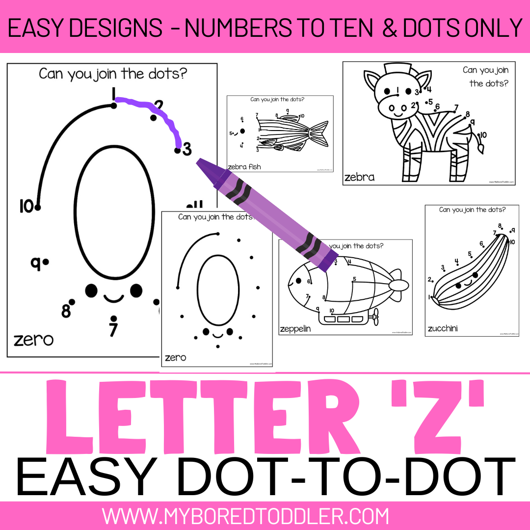 Alphabet - Letter Z Dot-to-Dot - 2 Designs – My Bored Toddler