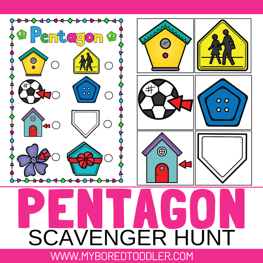 Shapes - Pentagon Scavenger Hunt Game – My Bored Toddler