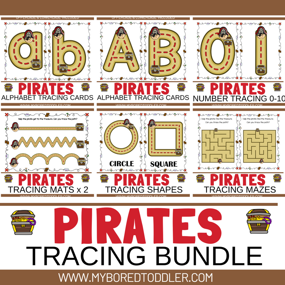 PIRATES Tracing Bundle – My Bored Toddler