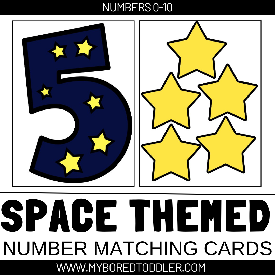 SPACE themed star number matching cards 0-10 – My Bored Toddler