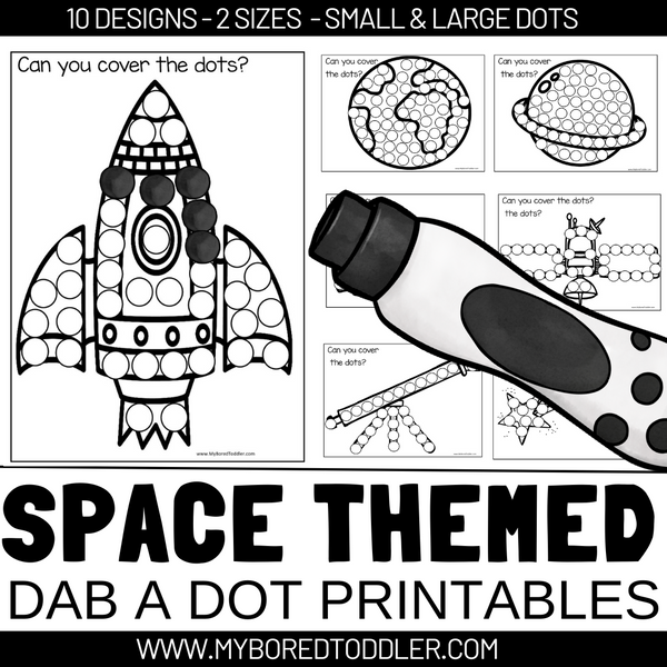 SPACE Dot Printables - 2 Sizes – My Bored Toddler