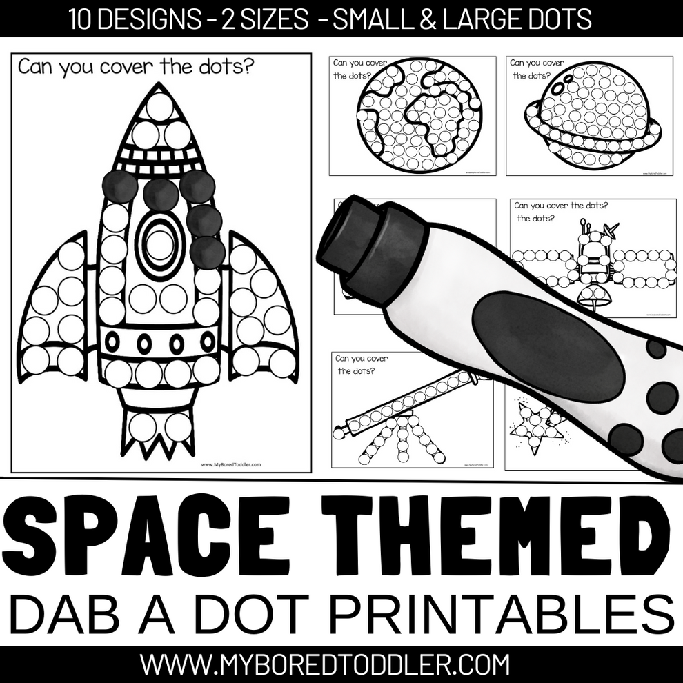 SPACE Dot Printables - 2 Sizes – My Bored Toddler