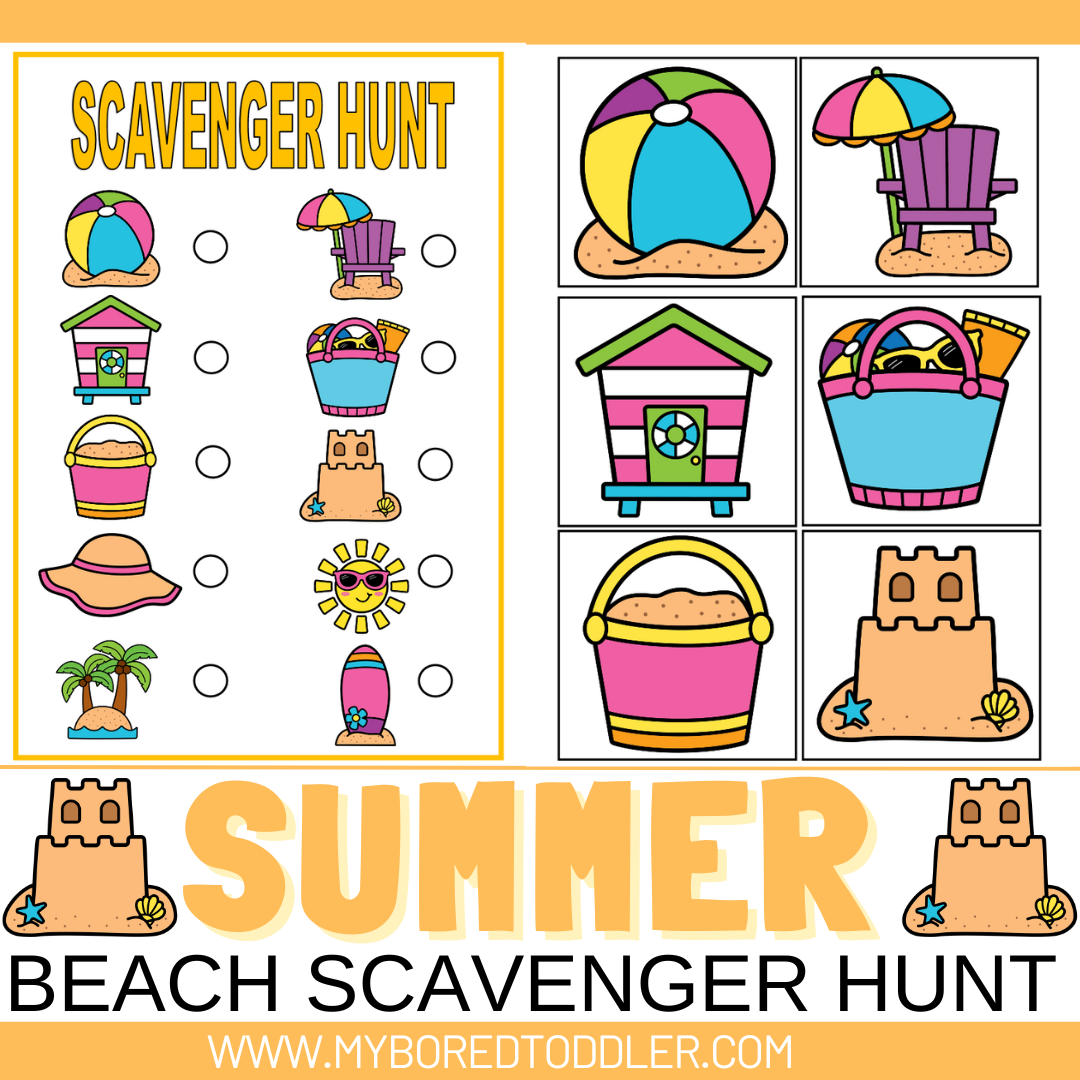 Summer - Beach Scavenger Hunt Game – My Bored Toddler