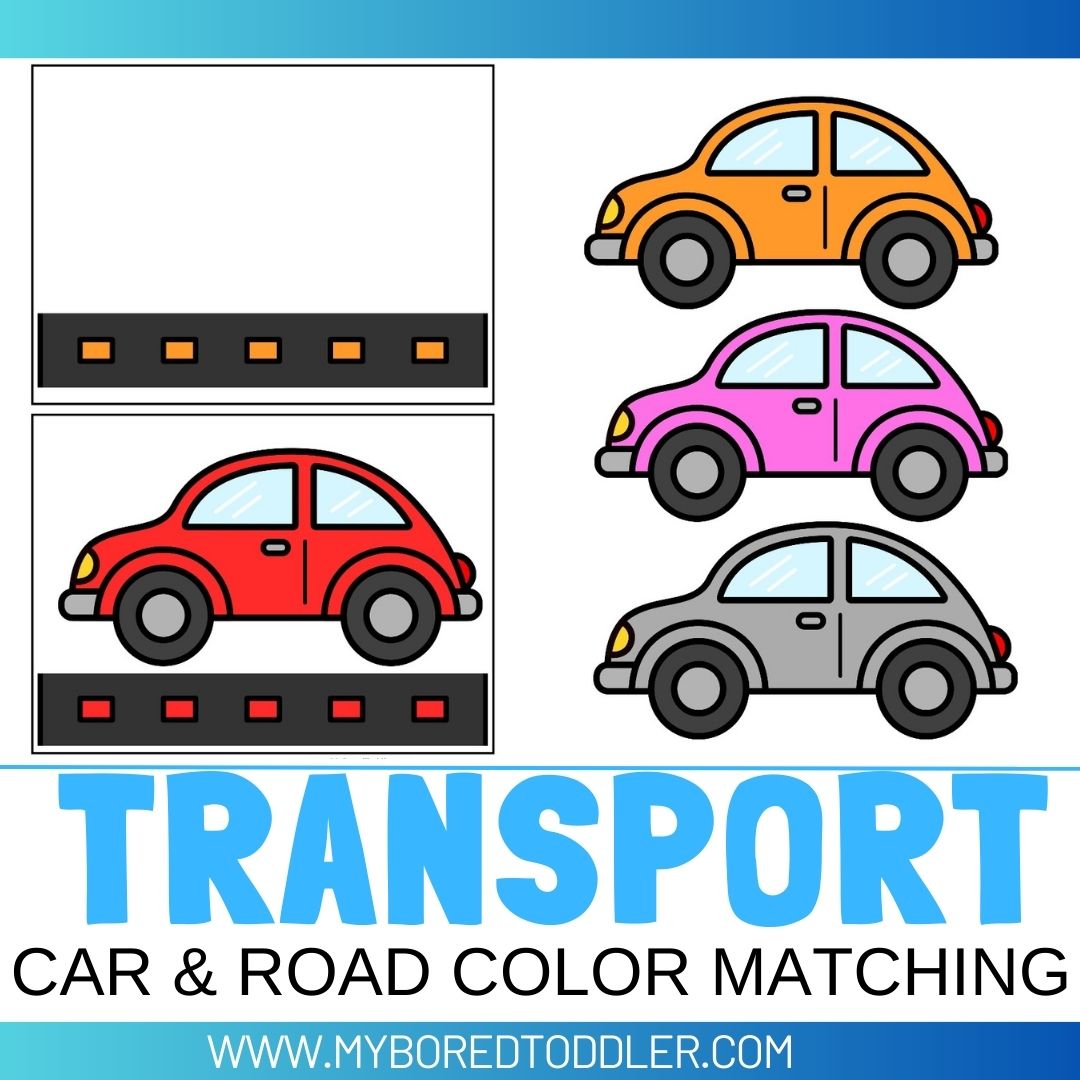Car & Road Color Matching Cards - Transport Theme – My Bored Toddler