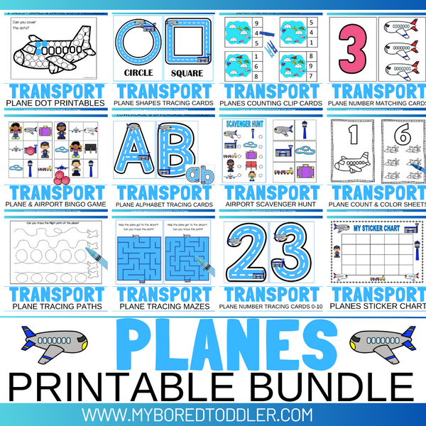 Planes Toddler Preschool Bundle - Math, Literacy, Games, Fine Motor FL ...