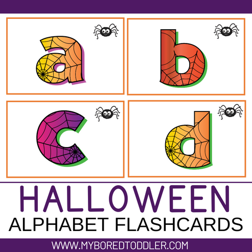 Halloween Alphabet Flashcards Uppercase & Lowercase – My Bored Toddler
