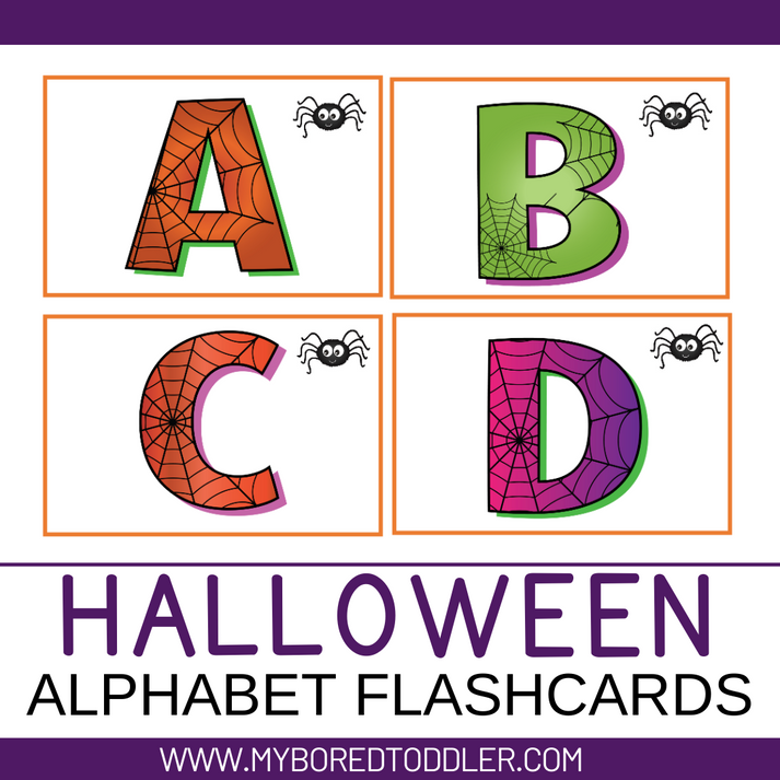 Halloween Alphabet Flashcards Uppercase & Lowercase – My Bored Toddler