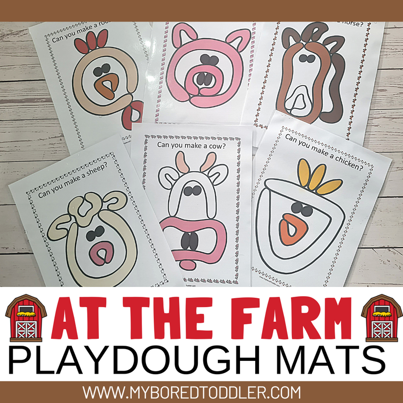 Farm Animal Playdough / Playdoh Mats Color – My Bored Toddler