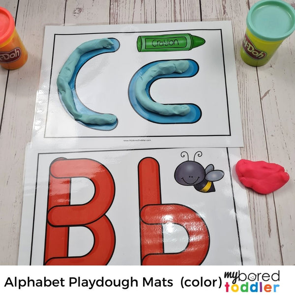 Alphabet Playdough Mats Color – My Bored Toddler