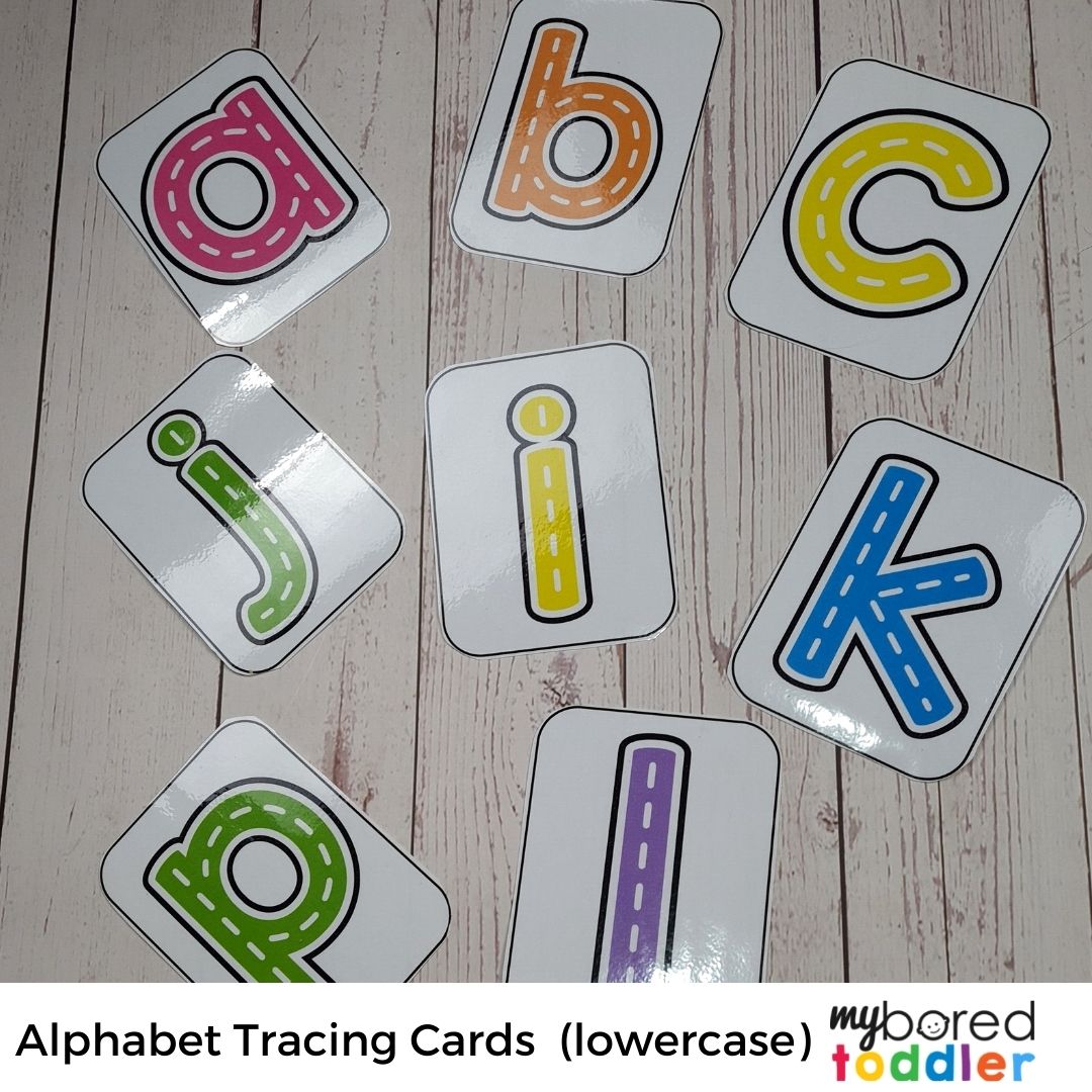 Alphabet Tracing Cards Lowercase Color – My Bored Toddler