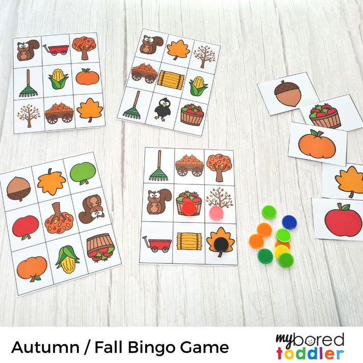 Autumn / Fall Bingo Cards – My Bored Toddler