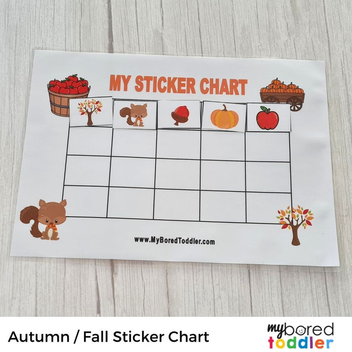 Autumn / Fall Sticker Reward Chart – My Bored Toddler