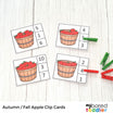 Autumn / Fall Apple Counting Clip Cards 0 - 10 Color & Black & White ...
