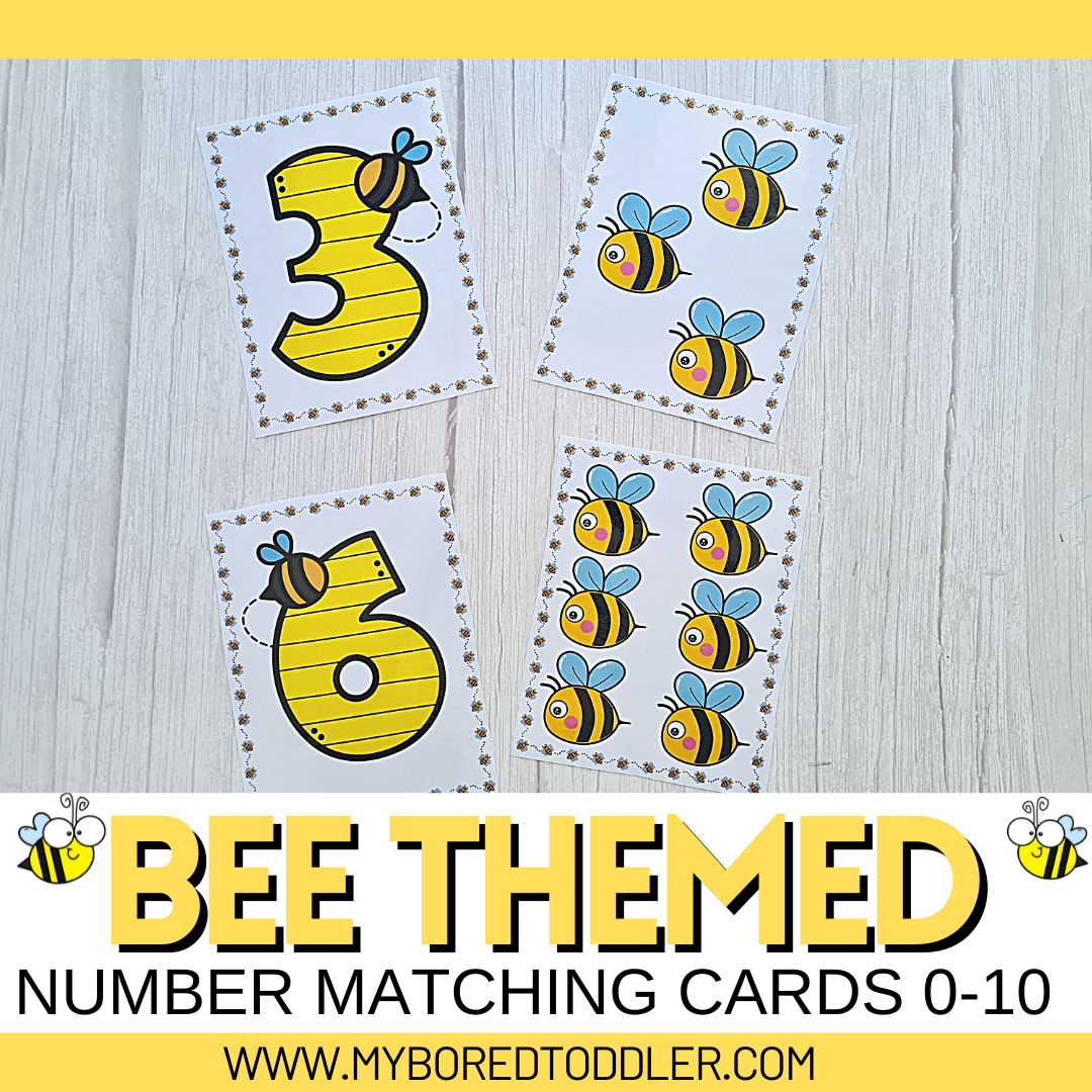 BEE themed number matching cards 0-10 – My Bored Toddler