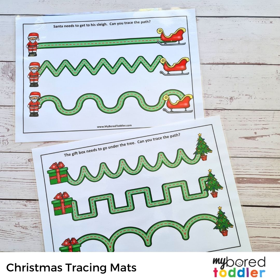 Christmas Tracing Mats – My Bored Toddler