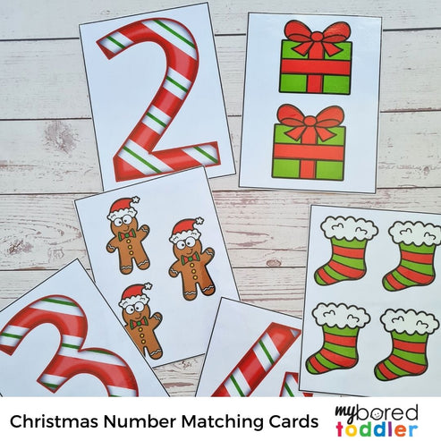 Christmas Number Matching Cards - Large – My Bored Toddler