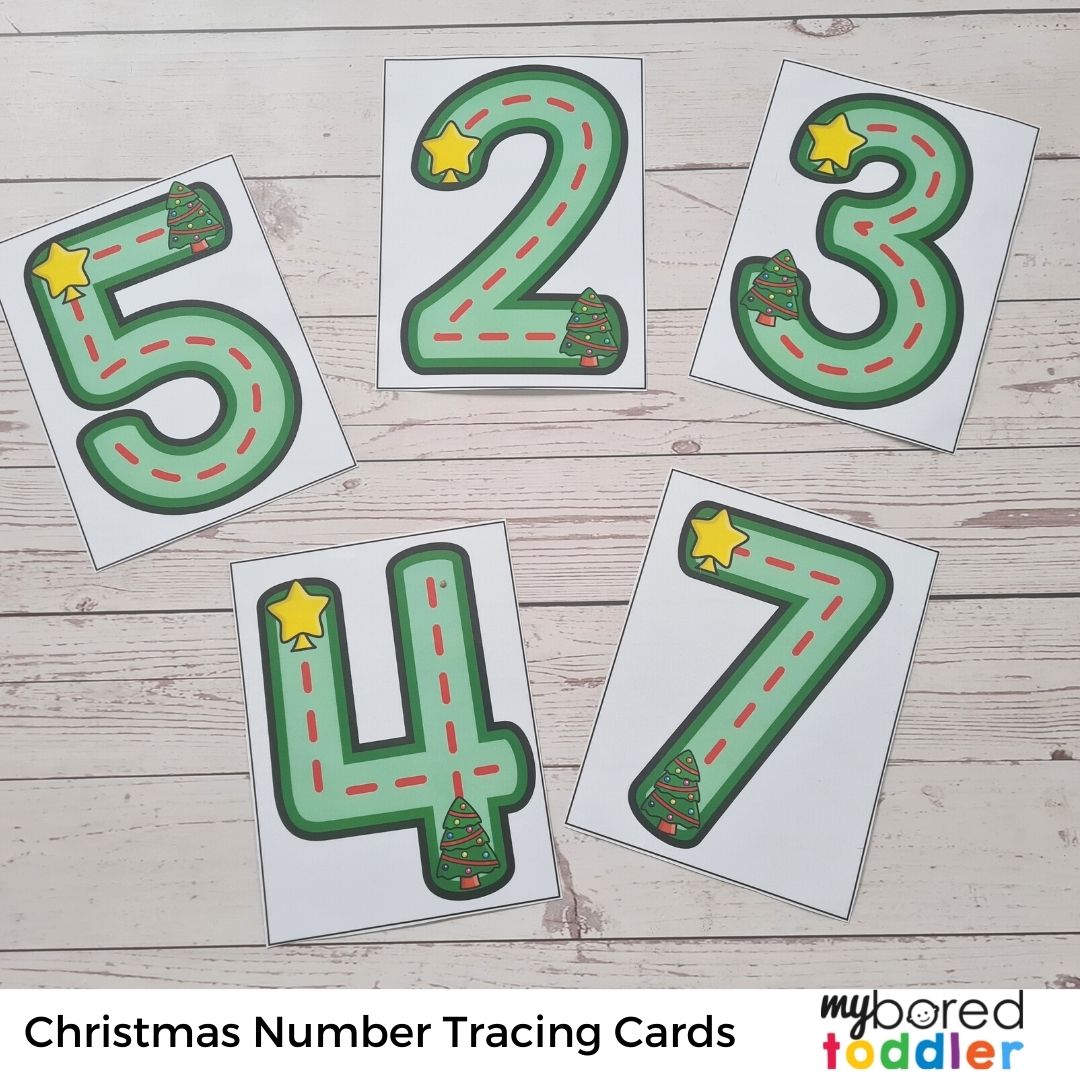 Christmas Number Tracing Cards 0 - 10 large – My Bored Toddler