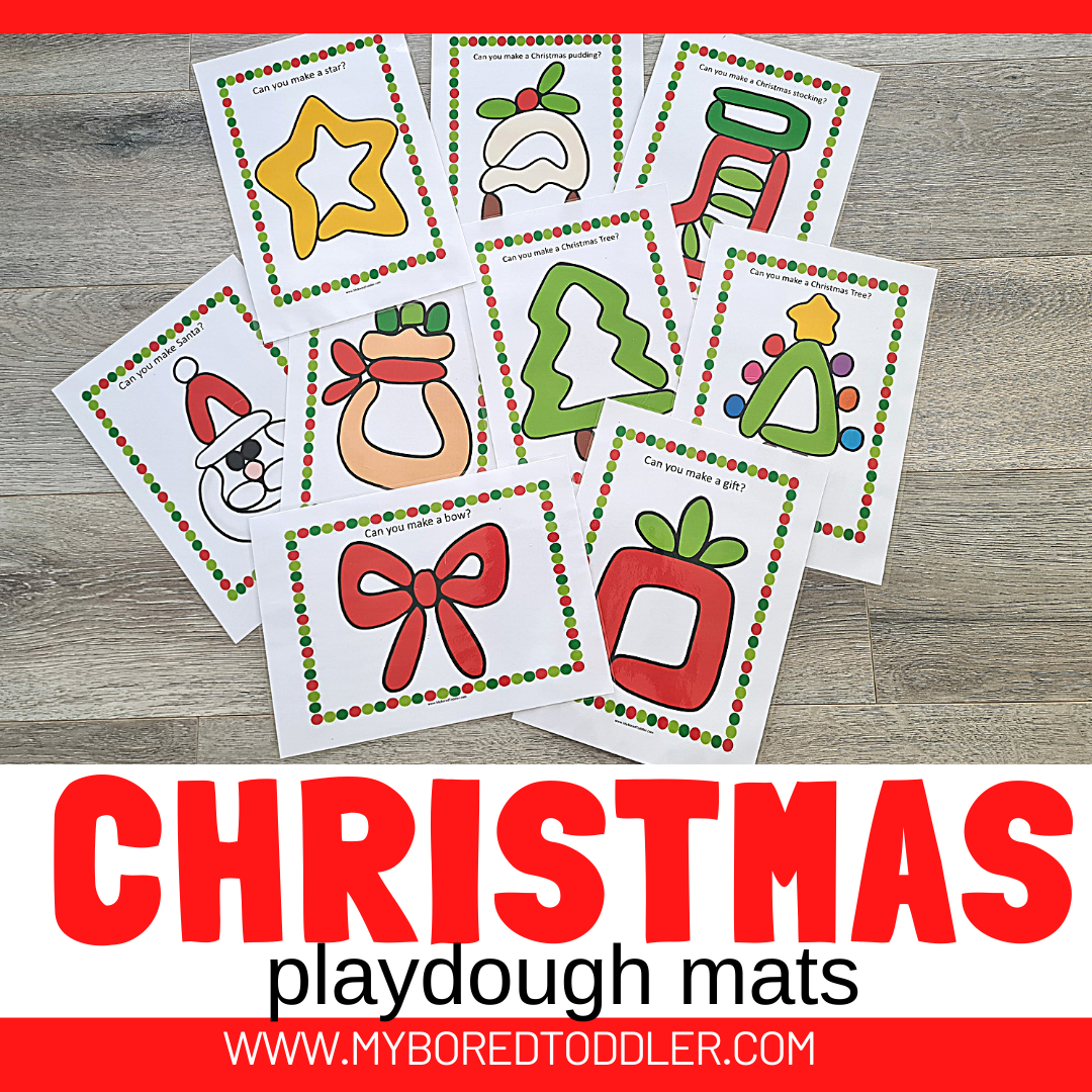 Christmas Playdough Mats – My Bored Toddler
